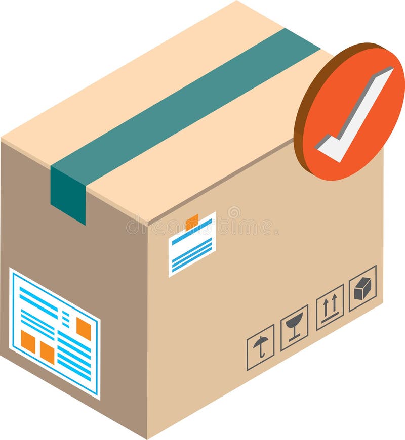 Post Box and Check Mark Illustration in 3D Isometric Style Stock Vector ...
