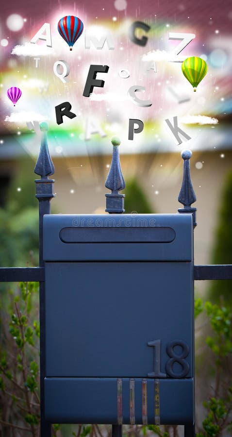 Post Box with Colorful Letters Stock Image - Image of color, balloon ...