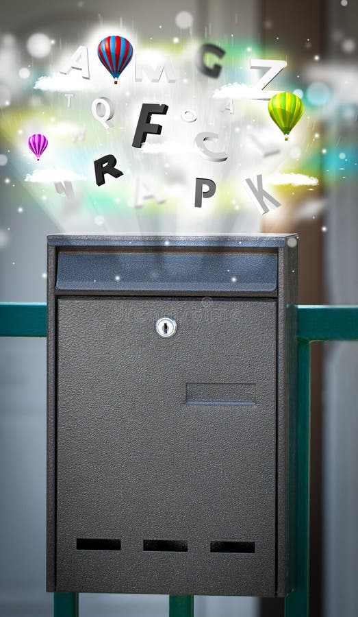 Post Box with Colorful Letters Stock Photo - Image of mail, glow: 38304972