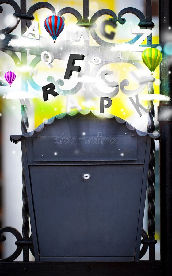 Post Box with Colorful Letters Stock Photo - Image of postage, mail ...