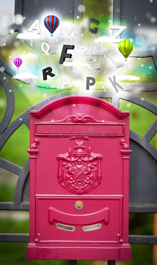 Post Box with Colorful Letters Stock Image - Image of card, postal ...