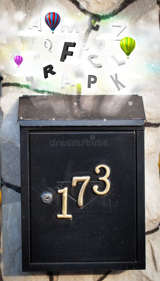 Post Box with Colorful Letters Stock Photo - Image of concept, letter ...