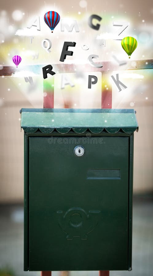 Post Box with Colorful Letters Stock Photo - Image of office, colorful ...