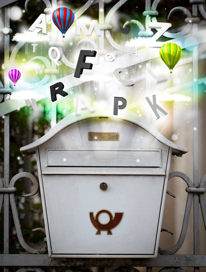 Post Box with Colorful Letters Stock Image - Image of postal, letters ...