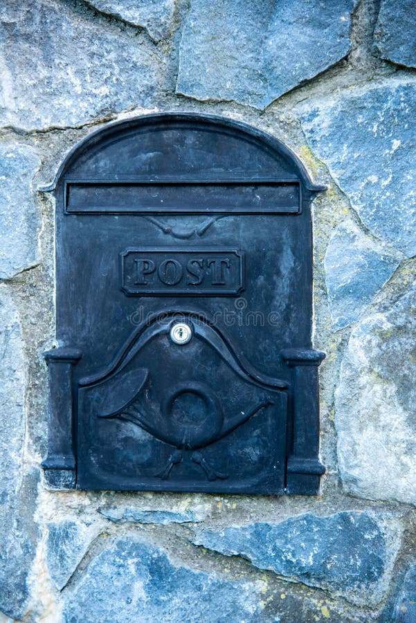 Post Box, Embedded in a Stone Wall Stock Image - Image of post, class ...
