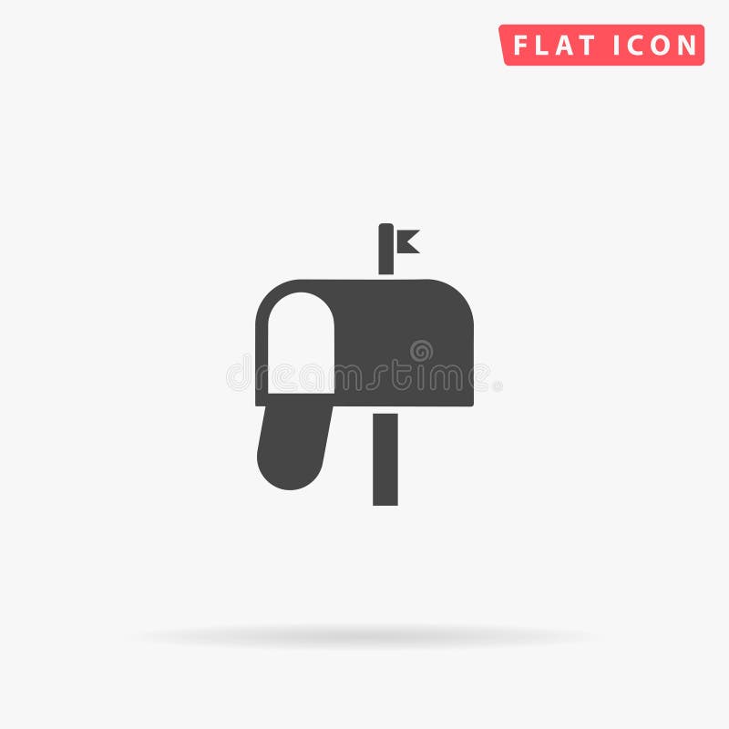 Post Box flat vector icon stock vector. Illustration of letter - 231367809