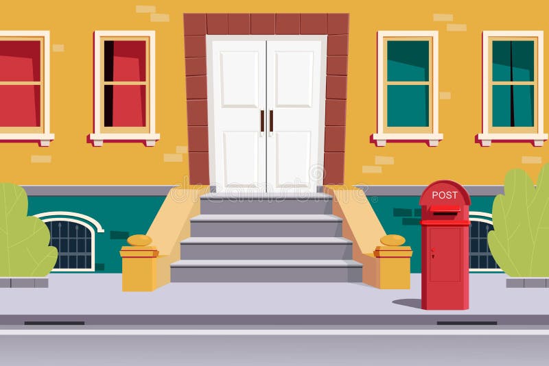 Post box in front of house stock vector. Illustration of modern - 185531037