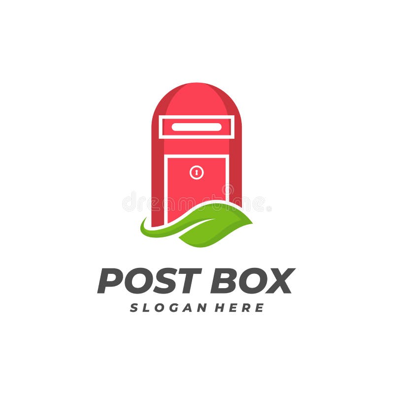 Post Box with Leaf Logo Vector Template, Creative Post Box Logo Design ...