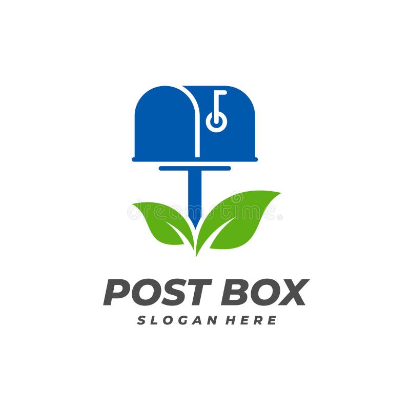 Post Box with Leaf Logo Vector Template, Creative Post Box Logo Design ...