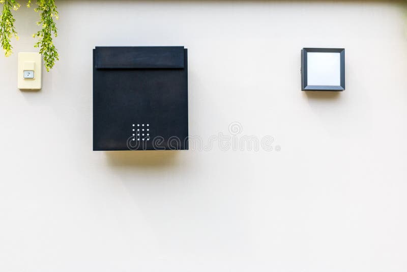 A Post Box with a Light Box and a Doorbell Switch on the White W Stock ...