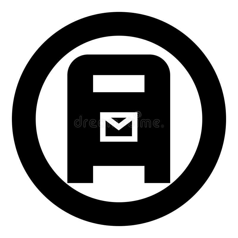 Post Box Mail Postal Letterbox Mailbox Icon in Circle Round Black Color ...
