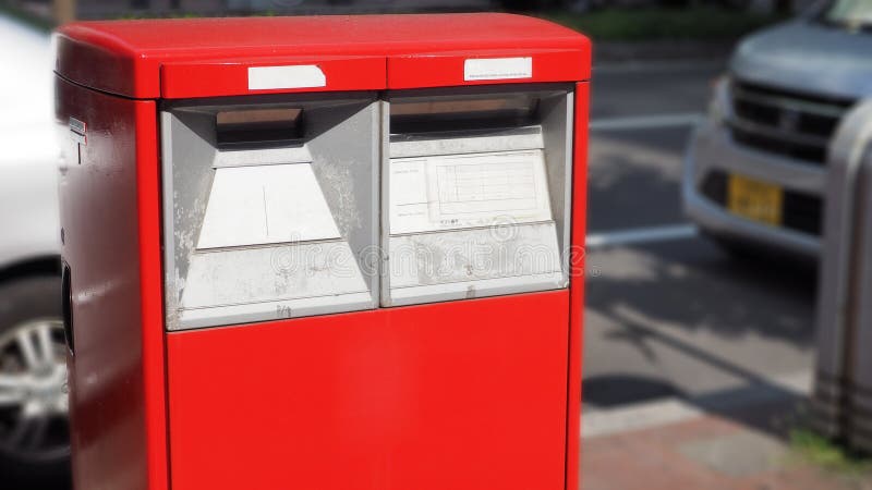 Post Box Red Color for Send Mail in Japan Stock Photo - Image of ...