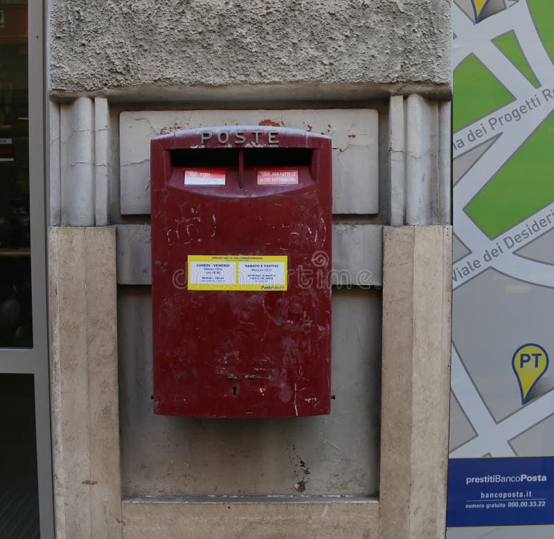Post box Rome city Italy editorial photography. Image of place - 111445757