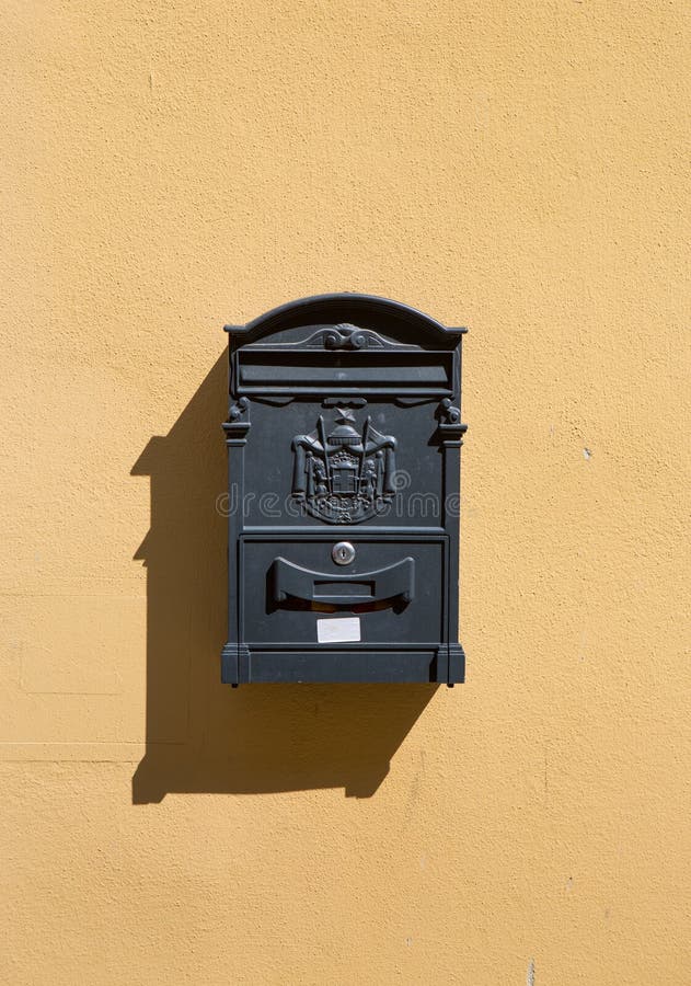 Post Box with Shadow on the Wall Stock Image - Image of color ...