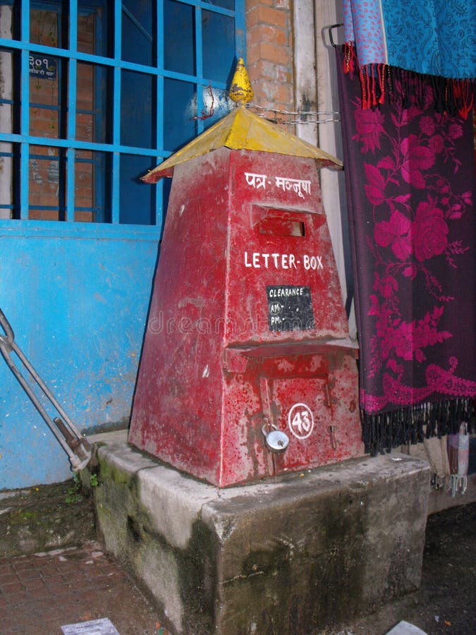 Post Box in a Street in the Center of Kathmandu, Nepal Editorial Stock ...