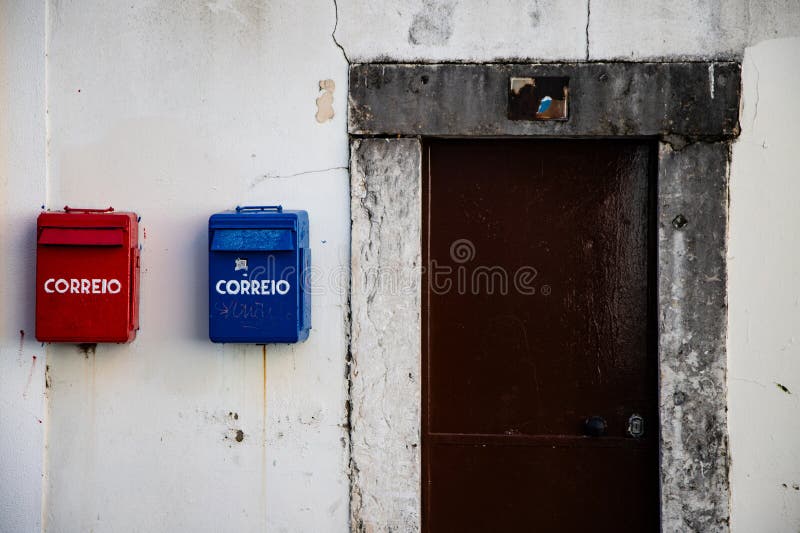 Post Box on the Wall of the Building in Tagus Port Belem Lisbon Stock ...