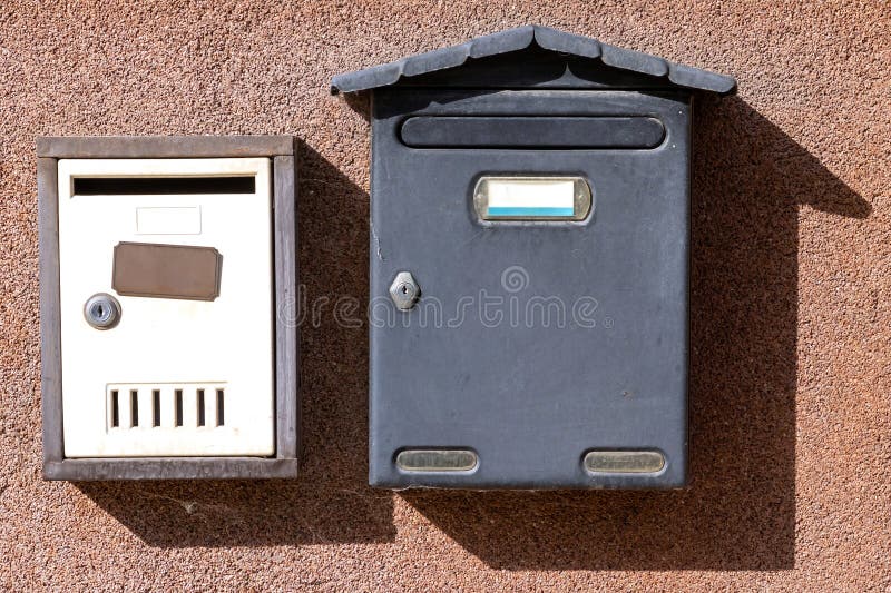 Post Boxes on Building Facade Stock Photo - Image of wall, business ...