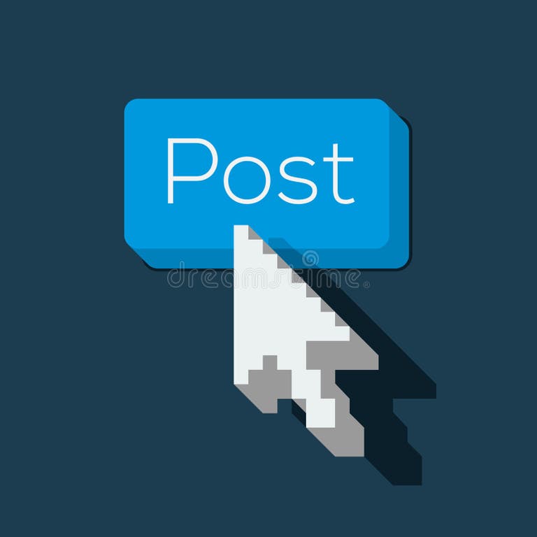 Post Button with Arrow Shaped Cursor Stock Vector - Illustration of ...
