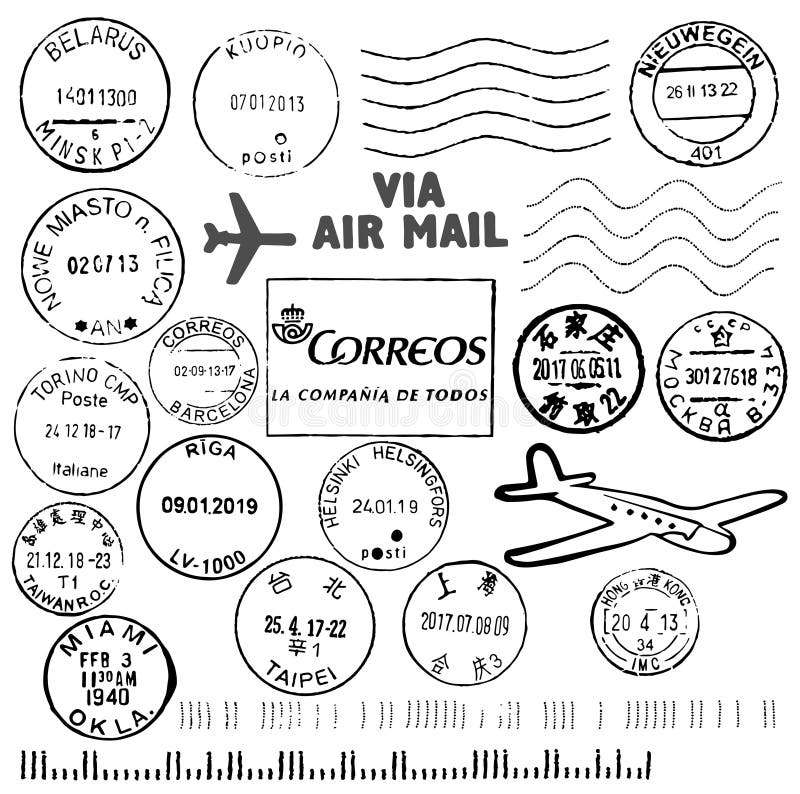 Postage Cancellation Stamp Imprint. Stock Vector - Illustration of ...