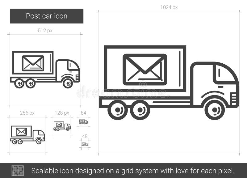 Post car line icon. stock vector. Illustration of line - 93879160