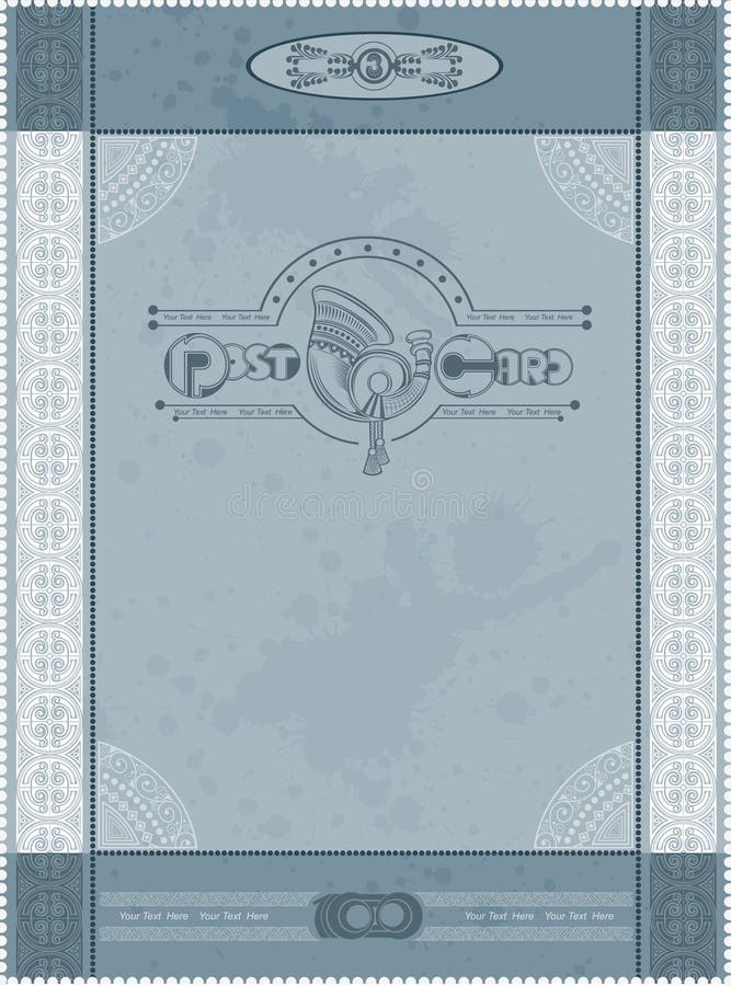 Post Card Vintage Blue Background Stock Vector - Illustration of sign ...
