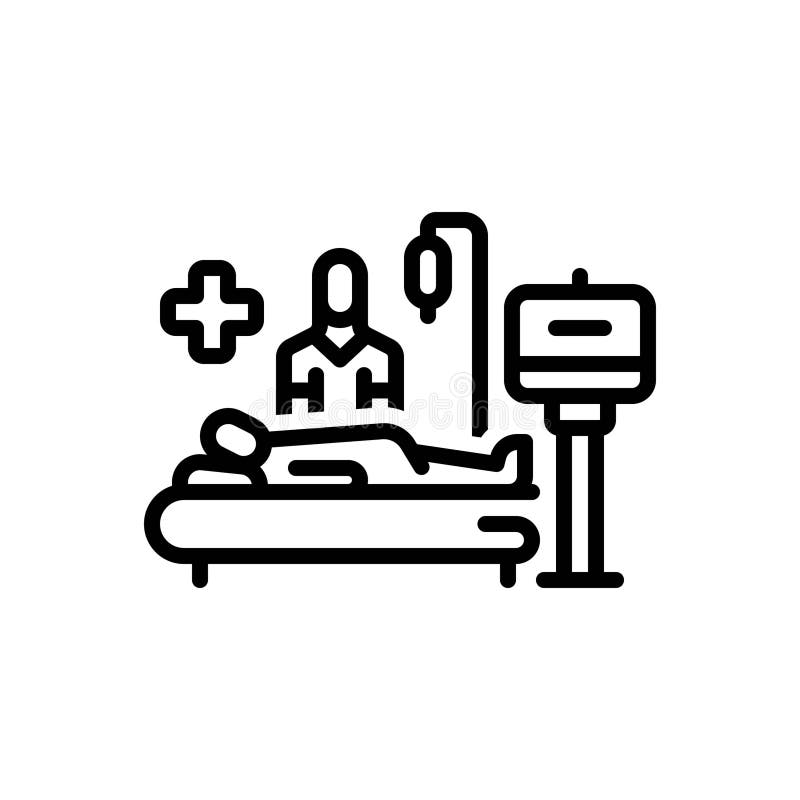 Black Line Icon for Post Care, Care and Patient Stock Vector ...