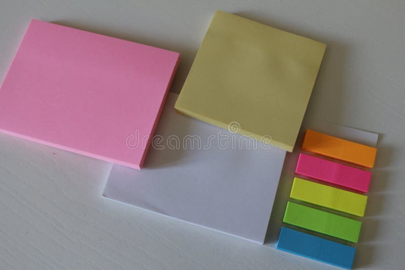 Post-it with Colored, without Writing Stock Image - Image of blue ...