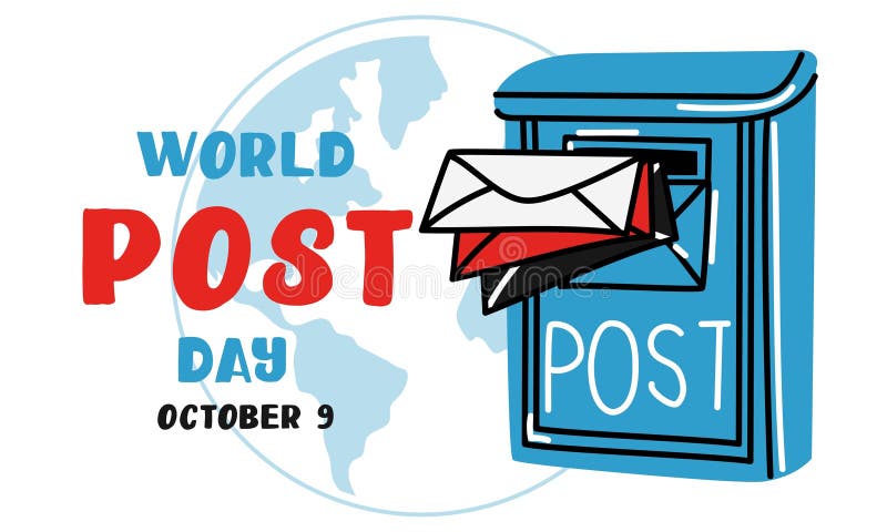 Post Day Banner with Post Box Mail Box Design Vector Illustration ...