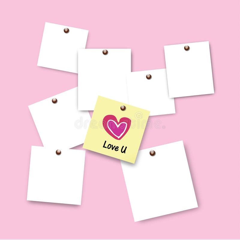 Post-it del amor stock de ilustración. Ilustración de individualidad ...