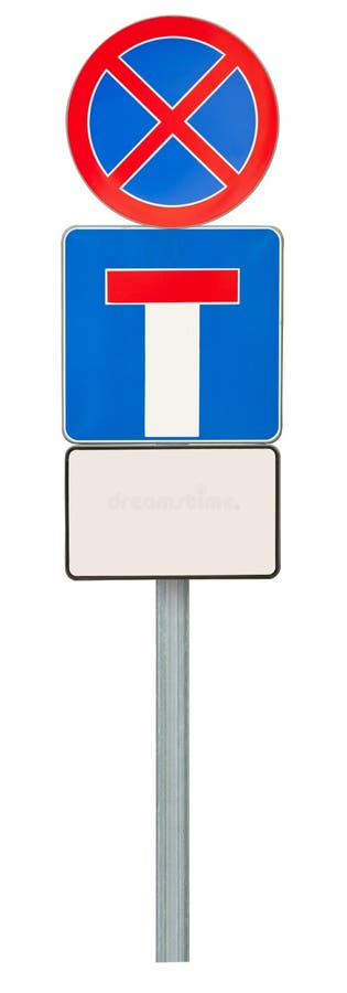 Post with Different Traffic Signs Isolated on White Stock Image - Image ...