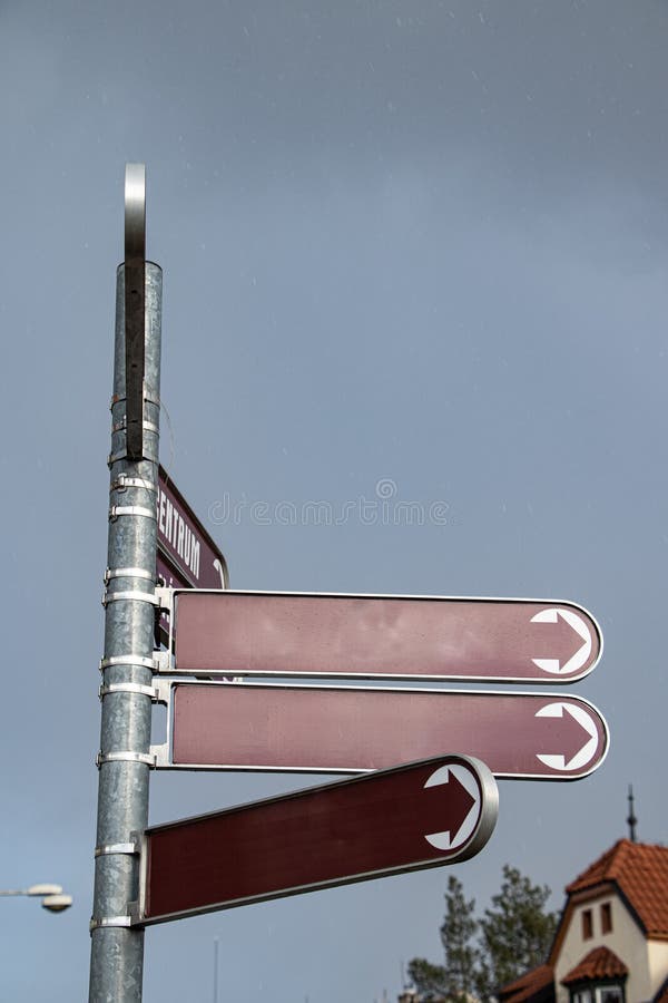 Post with Direction Arrows - Copy Space for Text Stock Photo - Image of ...