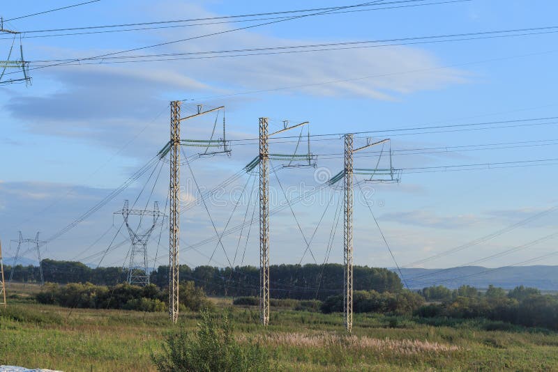 Post electric stock image. Image of transmission, farm - 76221427