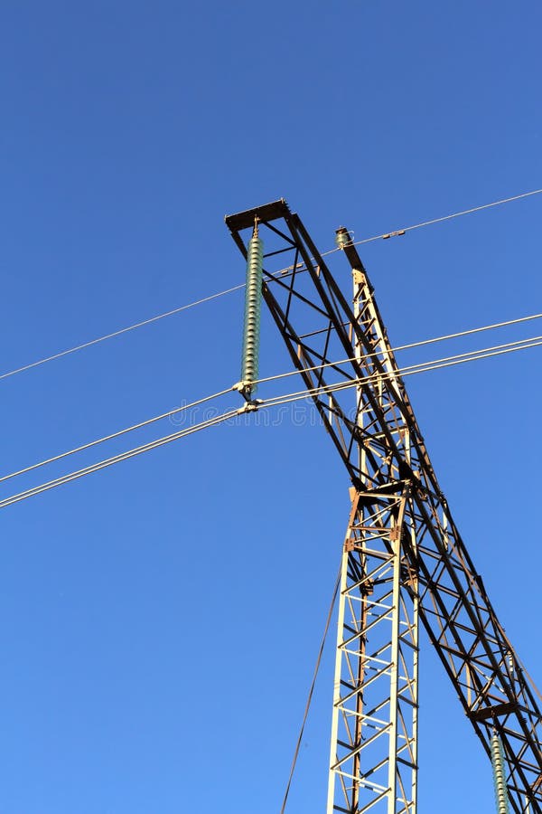 Post electric stock image. Image of tower, energy, silhouette - 76297581