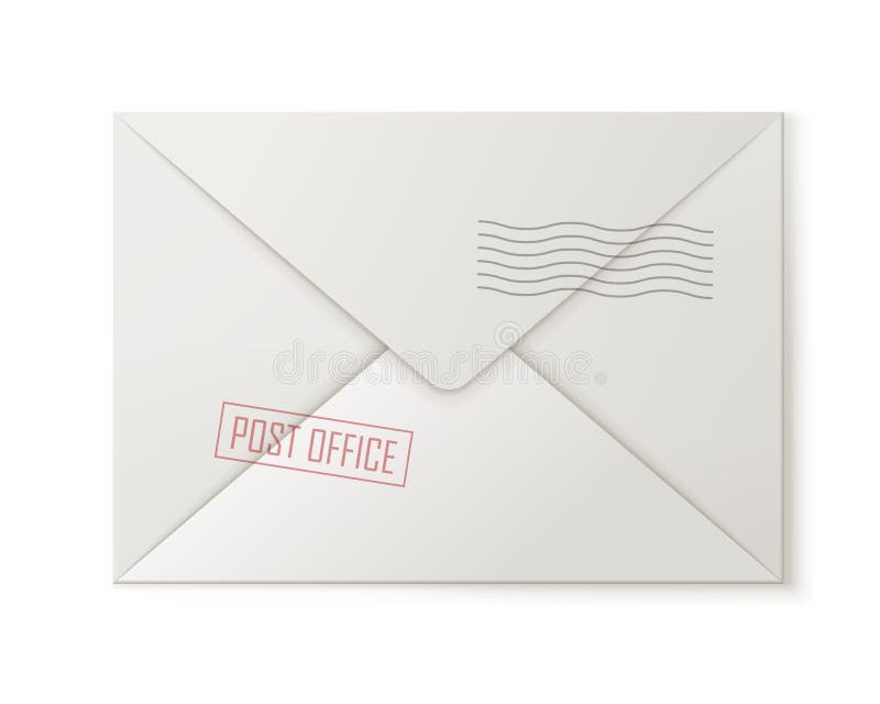 Post Envelope, Back View, Isolated Stock Vector - Illustration of ...