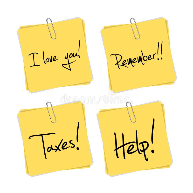 Post-it Fijado Con Vector Del Texto Ilustración del Vector ...