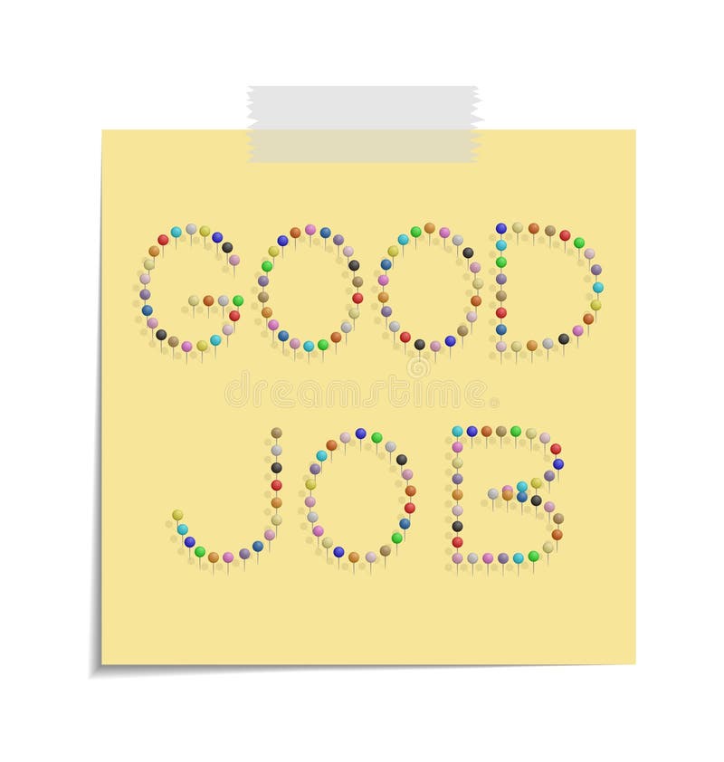 Post good job stock vector. Illustration of remind, office - 45061367