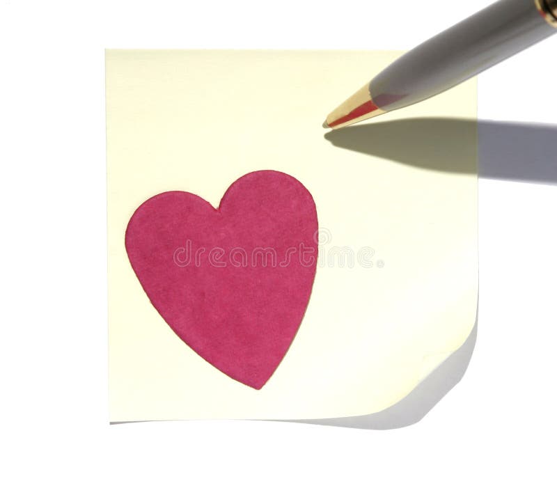 Post-it with a Heart stock image. Image of note, heart - 2917729