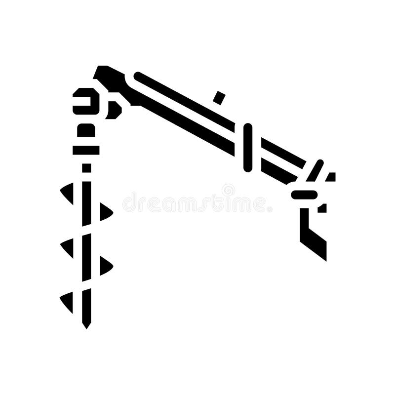 Post Hole Digger Tractor Glyph Icon Vector Illustration Stock ...