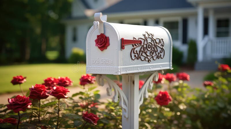 Post house mailbox stock illustration. Illustration of exterior - 372095716