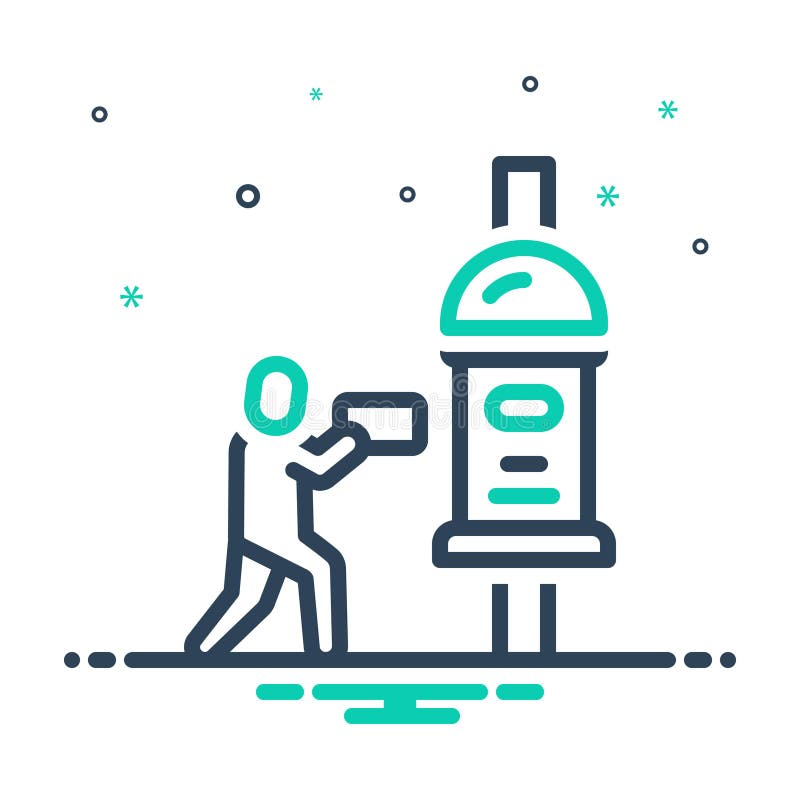 Mix Icon for Post, Letter and Box Stock Illustration - Illustration of ...