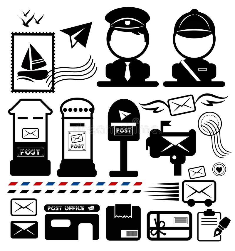 Post icon set. stock vector. Illustration of blank, concept - 45076867