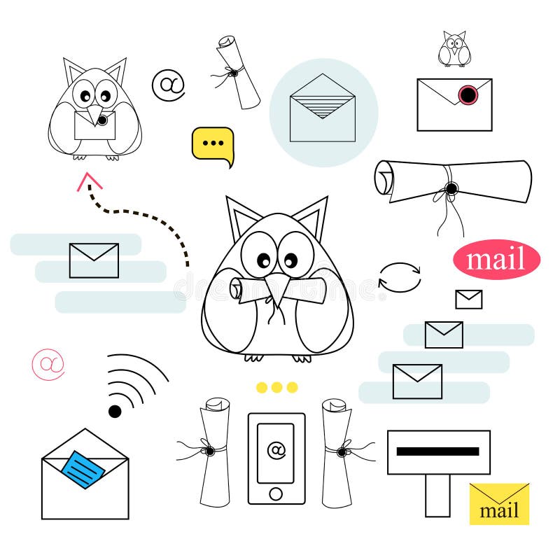 A Post Icons in a Linear Style Stock Vector - Illustration of business ...