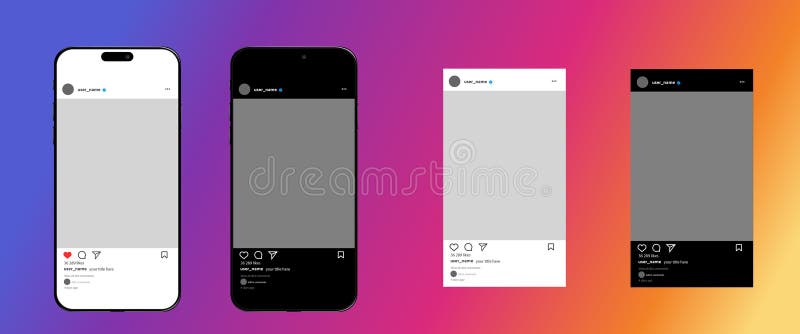 Post Instagram Feed Frame Mockup with Iphone 15 Smartphone Mock Up ...