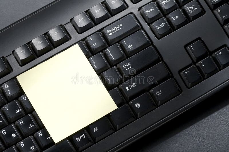 Post-it and keyboard stock photo. Image of black, computer - 11200998