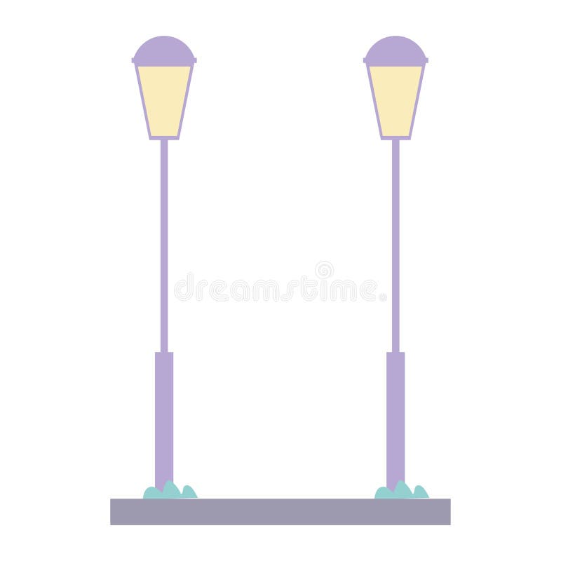 Post Lamps Street Light Isolated Design Icon Stock Vector ...