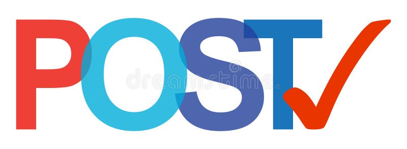 Post colorful letters stock illustration. Illustration of blue - 218331956