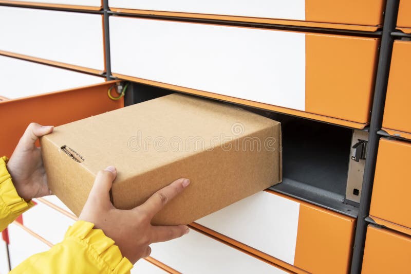 Post Locker Terminal and Parcel Delivery Stock Image - Image of pickup ...