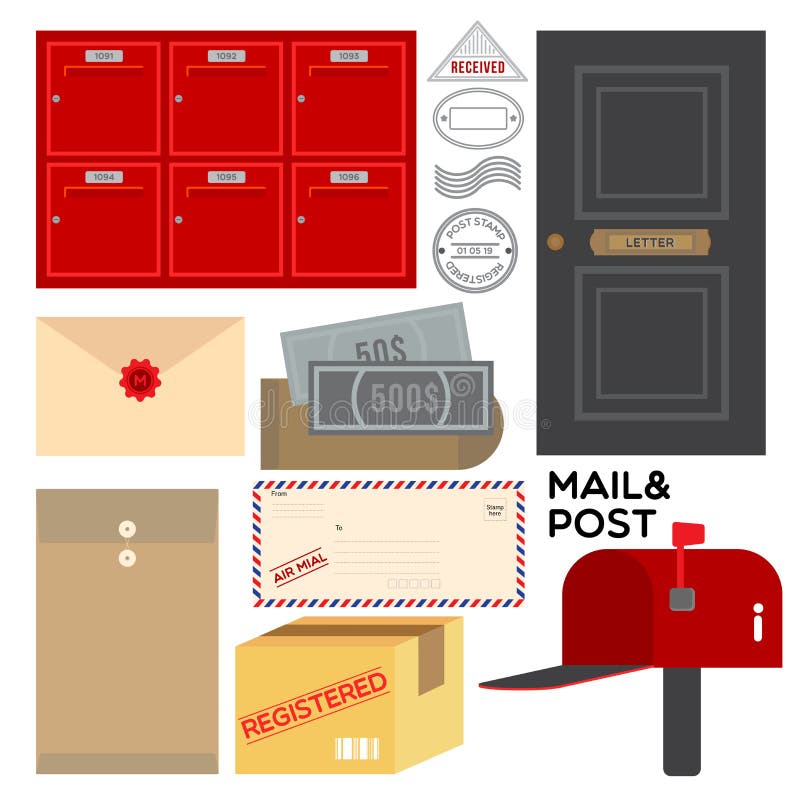 POST & MAIL stock vector. Illustration of color - 102987453
