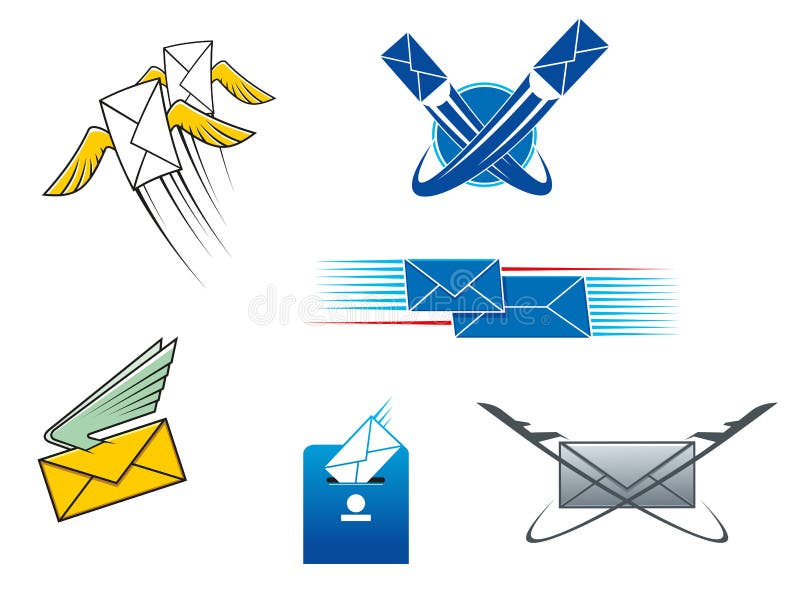 Post Mail and Letters Symbols Stock Vector - Illustration of address ...