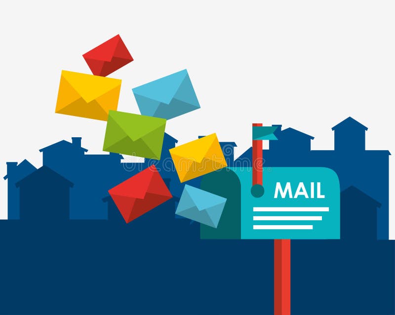 Post mail service design stock vector. Illustration of message - 65905244